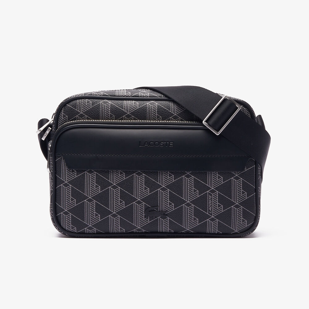 The Blend Grained Texture Shoulder Bag Monogram Noir Gris | Lacoste