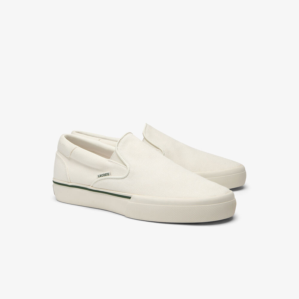 Women's Jump Serve Logo Slip On Off White Dark Green | Lacoste